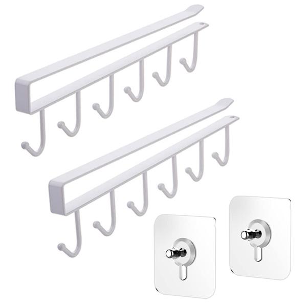 商品名:  Yontree Cup Holder Under Cabinet 6 Hooks Coffee Mug Rack Mug Hanger Kitchen Utensil Hooks No Drilling Fit for 0.9 ...