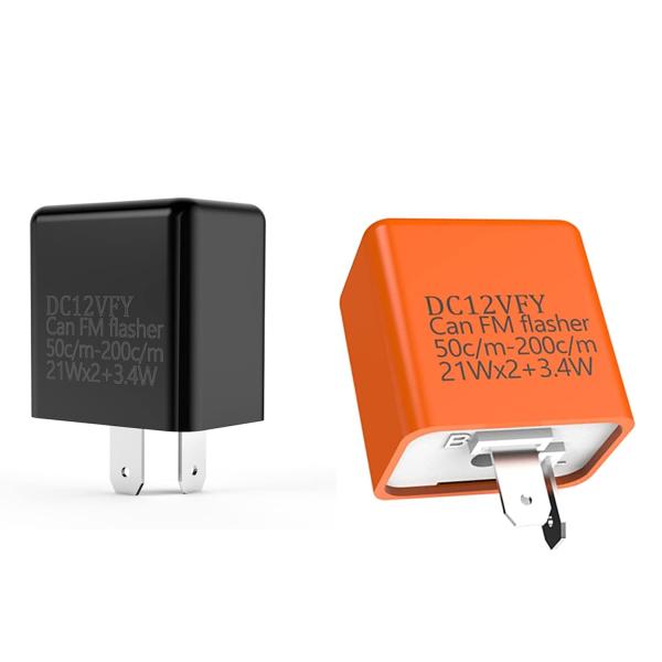 商品名2個 2ピン オートバイ電子フラッシャーリレー LEDウィンカーライト用 HiYi 調節可能 12V リレー オートバイ LEDウィンカーライト ハイパーフラッシュリレー 汎用 ブラック&amp;オレンジ2Pcs 2-Pin Moto...