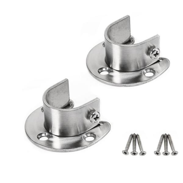 商品名:  KAFENDA 2pcs Wall Mounted Clothes Pole Rack, Clothes Rod Rack, Wardrobe Rod End Socket, Shower Curtain Rod Socket,...