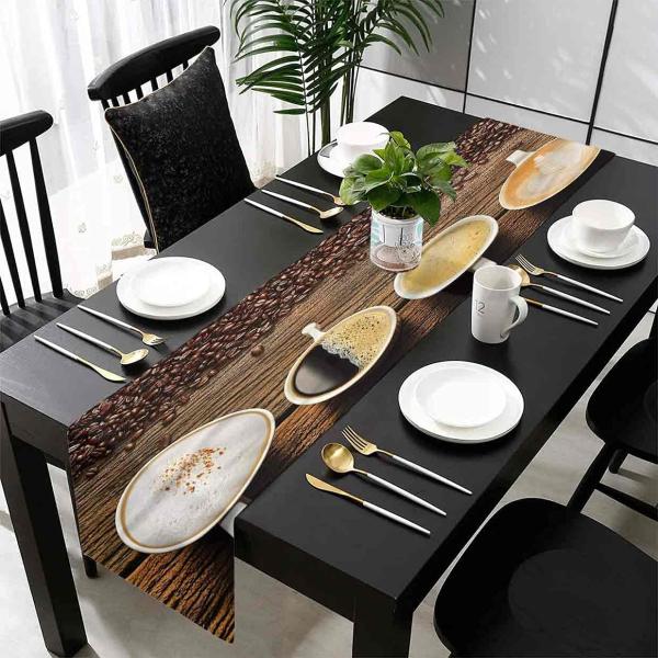 商品名:  Hiiiman Coffee Table Runner, Assortment of Coffee Mug Decoration Dresser Scarves, 16x90 inches, for Party Wedding ...