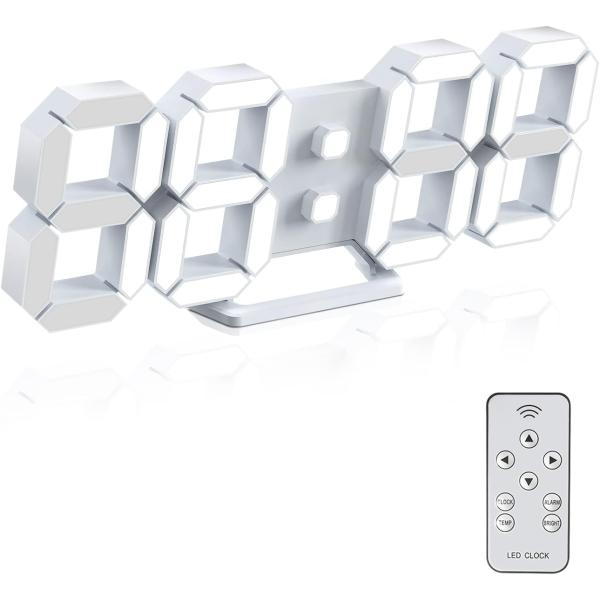 商品名3D LED Digital Wall Clock Large Night Light Alarm Clock Snooze for Office Bedroom Living Room 12/24 Time/Date/Tempera...