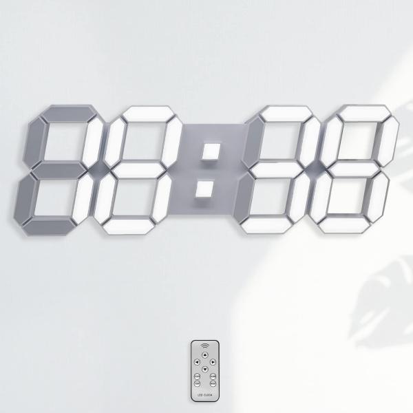 商品名:  KOSUMOSU Digital Wall Clock 15" 3D LED Wall Clock Light Alarm Clock for Bedroom Living Room Decor,Modern Aesthetic...