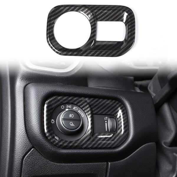 商品名:  RT-TCZ for RAM Headlight Switch Trim Cover, Carbon Fiber Interior Accessories for Dodge RAM 2018 2019 2020 2021ブラン...