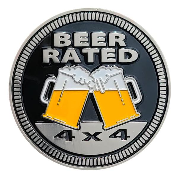 商品名: Badge Glow “Beer Rated” 4x4 Metal Automotive Badge Specifically Designed for The Jeep Wrangler Cherokee ~ Stick it ...