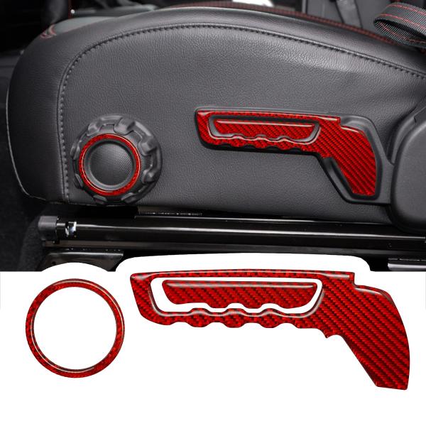 商品名:  RUIANTE Compatible with Carbon Fiber Car Seat Adjustment Handle Knob Panel Cover Trim Sticker Protect Decorate Acc...