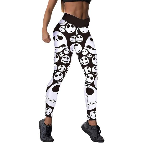 商品名JIFRE Yoga Fashion Tummy Control Slimming High Waist Workout Halloween Grimace Printed Long Pants for Gym Women's Spo...