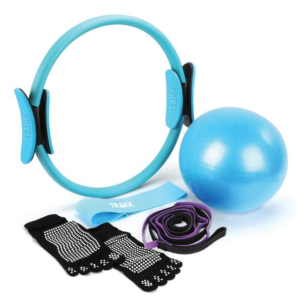 商品名:  TRAKK Pilates Exercise Equipment Set with 15 Inch Fitness Circle Ring, Ball, Resistance Band, Stretch Strap, and N...