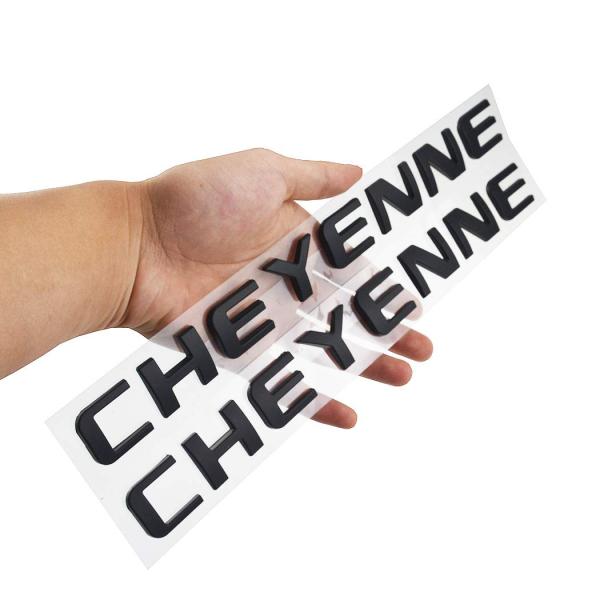 商品名:  dgea 2pcs Cheyenne Nameplate Emblem Door Letters Rear Trunk Tailgate Badge 3D Fit for GM Silverado (Matte Black)ブラ...