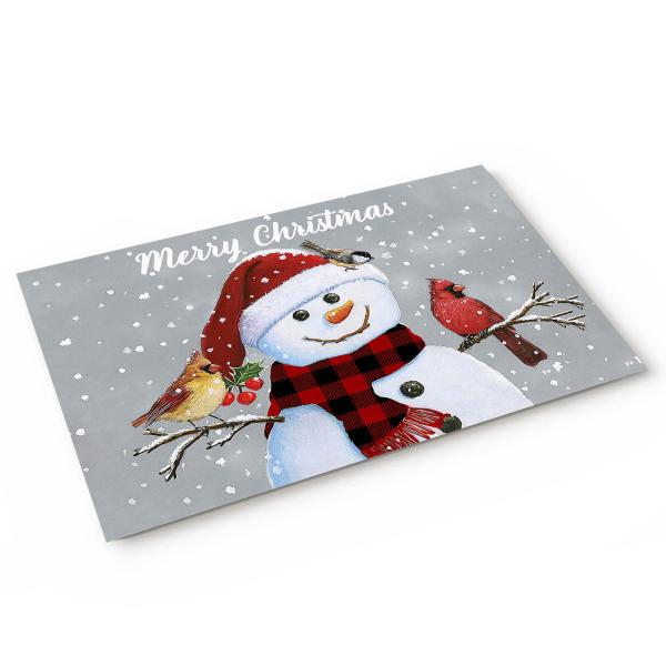 商品名:  Vandarllin Merry Christmas Snowman and Cardinals Doormats Rugs for Indoors,Winter Holiday Non-Slip Entrance Welcom...