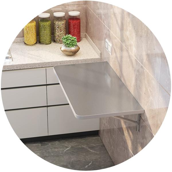 商品名:  AWSAD Kitchen Folding Wall Tables Stainless Steel Dining Table on The Wall Small Home Kitchen Counter Cutting Tabl...