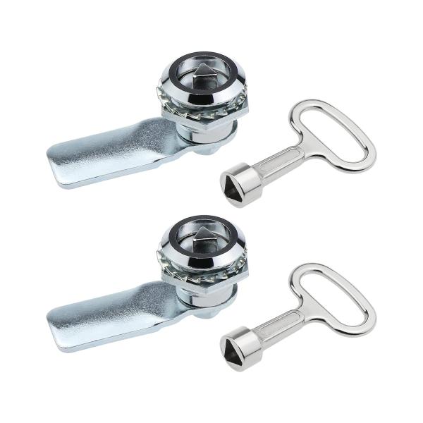 商品名: カムロック 三角形ソケットキー付き 2個 90度回転 亜鉛合金 クロムメッキ キャビネットドア メールボックスを固定 2pcs Cam Lock with Triangle Socket Key 90 Degree Rotatio...