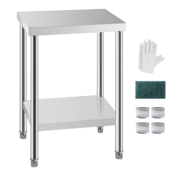 商品名:  HXCFYP Stainless Steel Table for Prep &amp; Work 24 x 18 Inches, NSF Commercial Heavy Duty Food Prep Worktable wit...