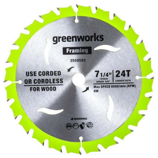 商品名:  Greenworks 24V 7-1/4 " 24T Circular Saw Bladesブランド: Greenworks商品サイズ: Circular Saw Blade高さ: 25cm横幅: 23cm奥行: 2cm重量: ...