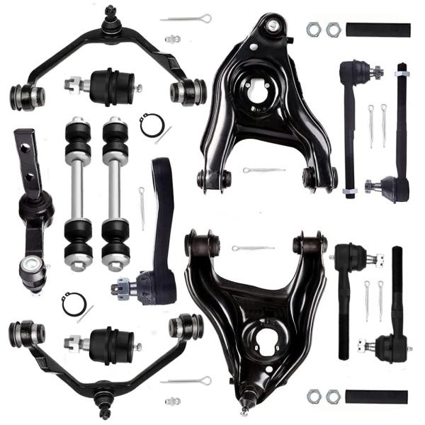 商品名: AMFULL 16個 2WD フロントロワーアッパーコントロールアーム ボールジョイント付き アイドラーアーム ピットマンアーム タイロッドエンド スウェイバーリンク 1997-2003年式 フォード F-150 F-250 エク...