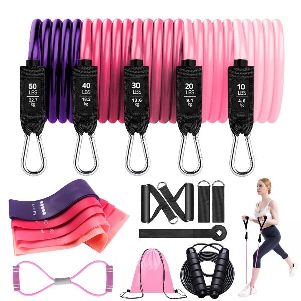 商品名: エクササイズバンド Zugoulook 18Pcs Resistance Bands Set for Women, 5 Stackable Exercise with Handles, Loop Bands, Jump Rope,...