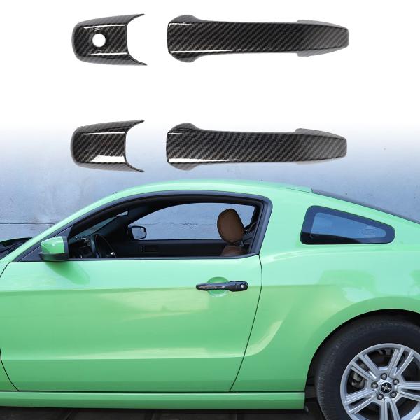 商品名:  RT-TCZ Door Handle Trim Cover ABS Exterior Decoration Accessories for 2004-2014 Ford Mustang, 4PCS (Carbon Fiber G...