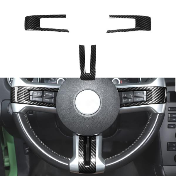 商品名:  RT-TCZ Carbon Fiber Steering Wheel Decoration Interior Trim Kit Accessories Compatible with 2009-2013 Ford Mustang...