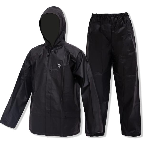 商品名:  Rain Suits for Men Women Waterproof, Breathable Rain Coats Durable Rain Gear Jacket Pants(Black,XXL)ブランド: RainRide...