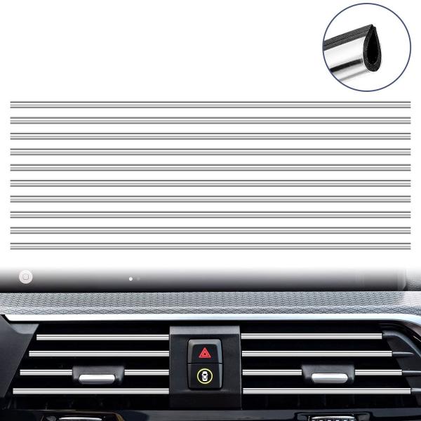 商品名: x xotic tech 10ピースカーインテリアエアコンACベントアウトレットデコレーションストリップカバー、PVCモールディングトリム 銀 Xotic Tech 10pcs Car Interior Air Condition...