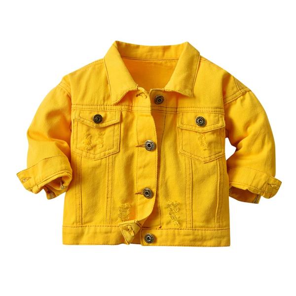 商品名:  IDOPIP Toddler Baby Boys Girls Denim Jacket Kids Button Down Jeans Jacket Top Long Sleeve Ripped Distressed Trucke...