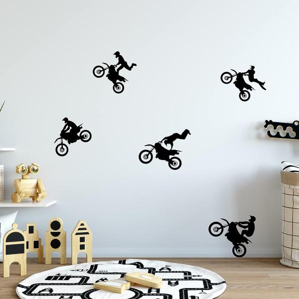 商品名Dirt Bike Stickers Wall Decal Sports Cool Motocross Sticker Removable Peel and Stick Art Motorcycle Silhouette Murals...