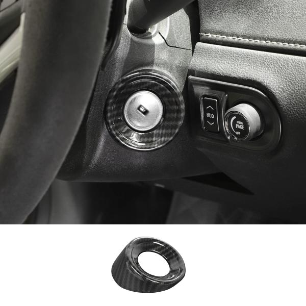 商品名:  Car Start Switch Trim Interior Ignition Keyhole Button Ring Cover Accessories for Chevrolet Camaro 2010-2015 (Carb...