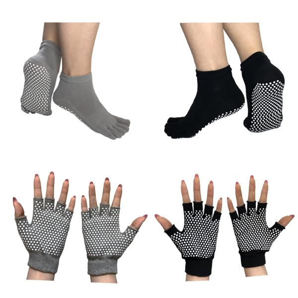 商品名:  Yoga Socks and Gloves Set with Grips, Non Slip for Women Yoga Dance and Pilates &amp; Workouts with Toes Y-G-YG2 (...