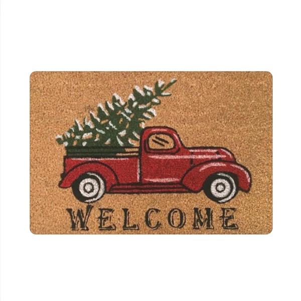 商品名:  doginthehole Indoor Outdoor Doormat Red Car Truck Christmas Tree Printed Carpet - Non Slip Durable Welcome Mats, H...