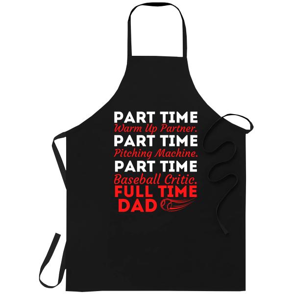 商品名:  FunnyLazy Mens Part Time Warm Up Partner Pitching Machine Baseball Dad Birthday Black Apron Kitchen Aprons - 1Size...