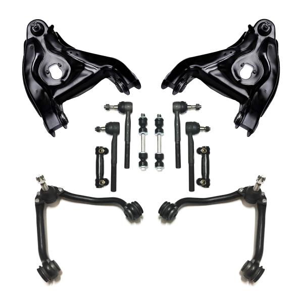 商品名:  Upper &amp; Lower Control Arms + Tie Rod Ends Outer Inner + Sway Bar Links + Adjusting Sleeves Complete 12 Pc Susp...