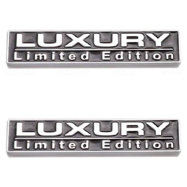 商品名CARRUN 2 Pcs Luxury Limited Edition Emblem Auto Racing Sport 3D Badge Rear Trunk Sticker Side Fender Decal (Silver Bl...