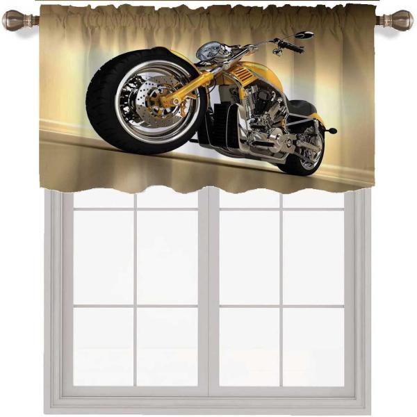 商品名:  Motorcycle Privacy Protection Blackout Window Valance, Iron Custom Aesthetic Hobby Motorbike Futuristic Modern Mir...