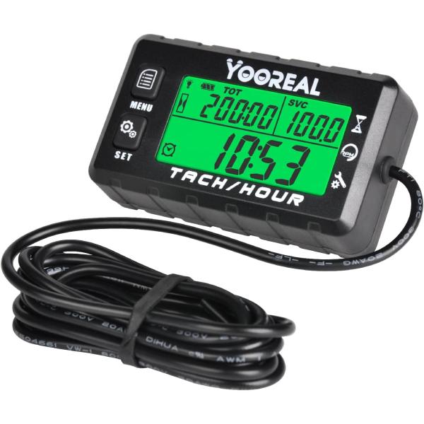 商品名Yooreal Digital Hour Meter and Tachometer Gauge,Maintenance Hours,Waterproof Design for Lawn Mower Log Splitter Gener...