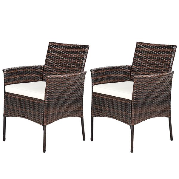 商品名:  RELAX4LIFE Patio Dining Chairs Set of 2 PCS Wicker Armchairs with Comfortable Cushions for Deck, Garden, Lawn, Bal...