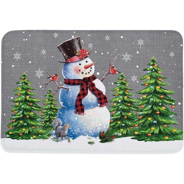 商品名Prironde Christmas Front Door Mats Outdoor Indoor Kitchen Mat Snowman Cardinalis Xmas Tree Gray Entrance Doormat Non-...