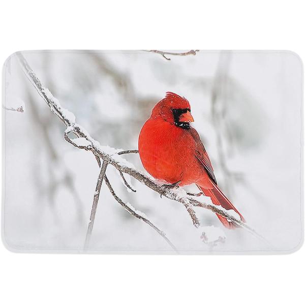 商品名Prironde Christmas Front Door Mats Outdoor Indoor Kitchen Mat Red Bird Cardinalis Entrance Doormat Non-Slip Bathroom ...