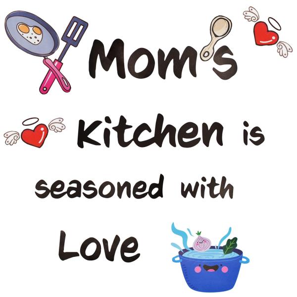 商品名:  Maydahui Mom‘s Kitchen is Seasoned with Love Wall Stickers Kitchen Quotes Wall Decals (17.7*21.6 Inch) Waterproof ...