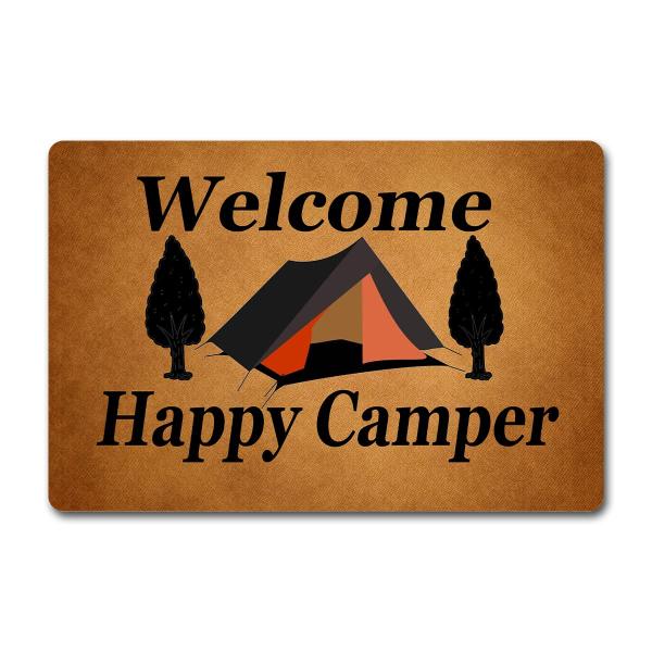 商品名:  Funny Welcome Mats Welcome Happy Camper Doormat Personalized Monogram Funny Door Rugs For Entrance Way Indoor Anti...