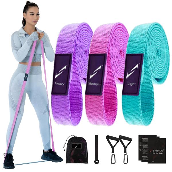 商品名: Gympify ファブリック レジスタンスバンド 機器セット ハンドル付き ドアアンクル フィットネス ホームワークアウト 筋力トレーニング 物理療法 ジム エクササイズガイド付き 男女兼用 Gympify Long Resist...