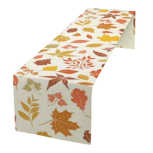 商品名:  Autumn Leave Fall Table Runner Dresser Scarves Thanksgiving Day Cotton Linen Burlap Table Runners for Dining Party...