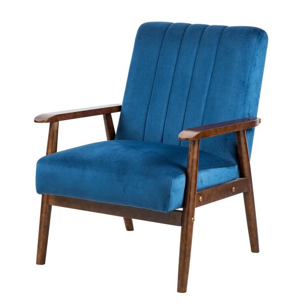 商品名:  GIA Wood Frame Arm Chair,Mid Century Modern Upholstered Lounge Armchairs for Living Room Bedroom,Blueブランド: GIA商品サイ...