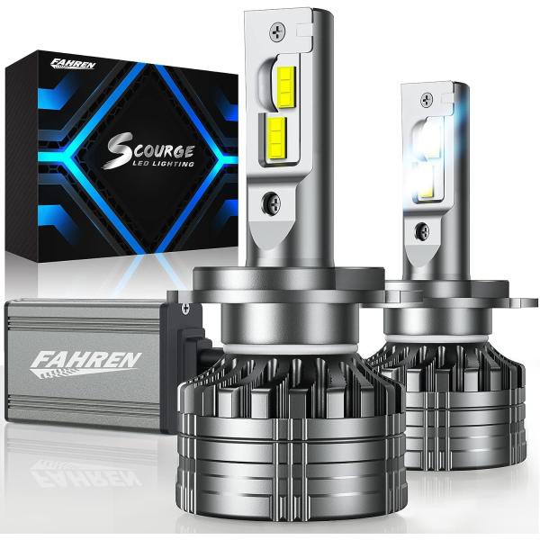 商品名Fahren Scourge H4/9003/HB2 LEDヘッドライト電球 100W 16,000LM 500%明るい LEDヘッドライト変換キット 6500K クールホワイト IP68防水 寿命50,000時間 2個パックScou...