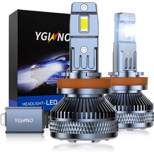 商品名YGINNO H11 H9 H8 LEDヘッドライトバルブ 120W 24000ルーメン 明るさ700%LEDヘッドライト ハイパワー超高輝度LEDヘッドライト変換キット 6500K クールホワイト IP68防水 2個入りYGINNO...
