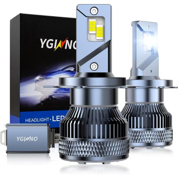 商品名YGINNO H4 9003 LEDヘッドライトバルブ 120W 24000ルーメン 明るさ700%HB2 LEDヘッドライト ハイパワー超高輝度LEDヘッドライト変換キット 6500K クールホワイト IP68防水 2個入りYGIN...