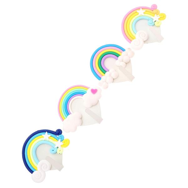 商品名:  Cabilock 4Pcs Rainbow Wall Hook Cute Clouds Star Rainbow Key Hat Towel Hooks Adhesive Drill Free Wall Hangers Wall...