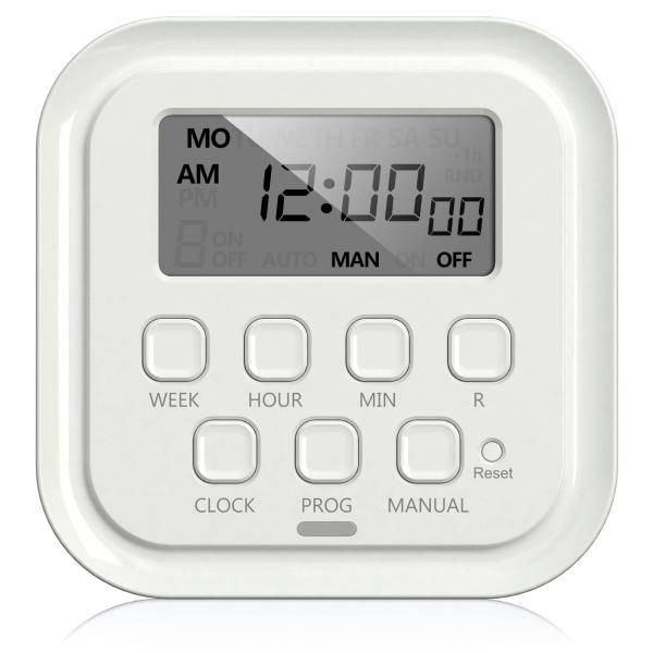 商品名:  HBN 7 Day Heavy Duty Digital Timer, Dual Outlet, On/Off Programs 3-Prong Programmable Timer, Indoor, for Lamp, Lig...