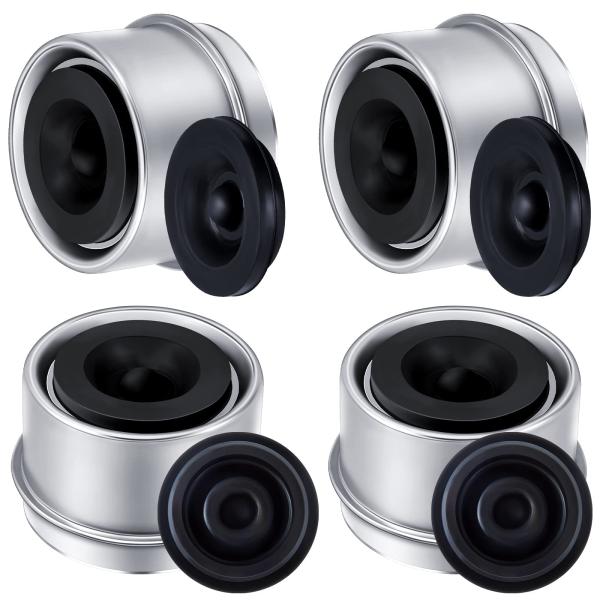 商品名: トレーラーベアリング ダストキャップ 4個 トレーラー車軸グリースキャップ ホイールセンターキャップ 潤滑油グリースカバー ゴムプラグ4個付き トレーラーホイールハブ用 (1.98インチ 2,000~3.5ポンド用) Traile...