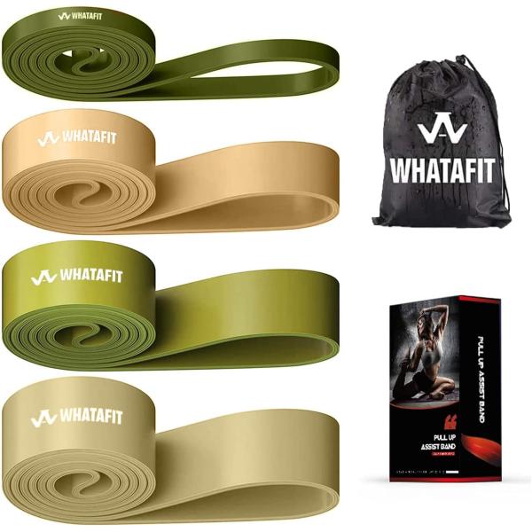 商品名WHATAFIT Pull Up Assist Bands Resistance Stretch Band for Men and Women, Assistance Band for Exercise, Chin Ups, Powe...