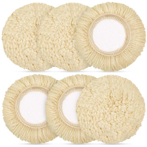 商品名:  Polishing Pad Buffing Pads Kit 6 Pcs 3 Inch Wool Polishing Pad Hook Loop Buffing Pads for Drill Curved Edge Compou...