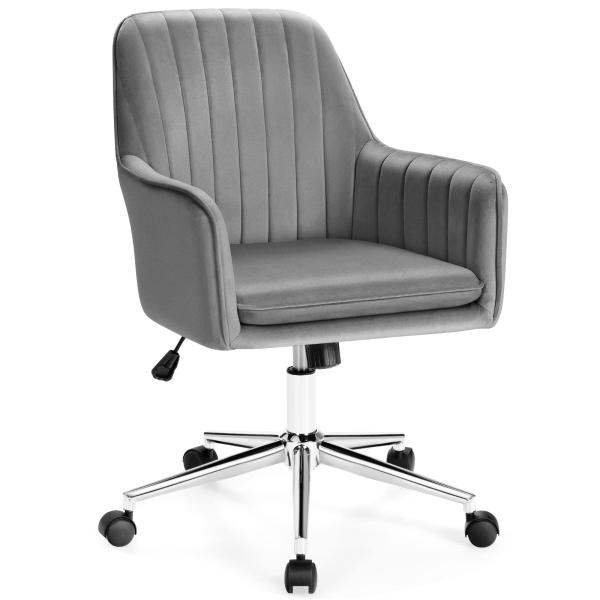 商品名:  Giantex Velvet Desk Chair, Mid-Back Leisure Office Chair, Modern Computer Armchair, Swivel Accent Chair, 360° Rota...